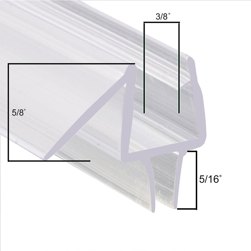 Elegant ELEGANT 36"L Shower Door Bottom Seal with Long Shower Door Sweep for 3/8"Glass,1 Pack 2 ...
